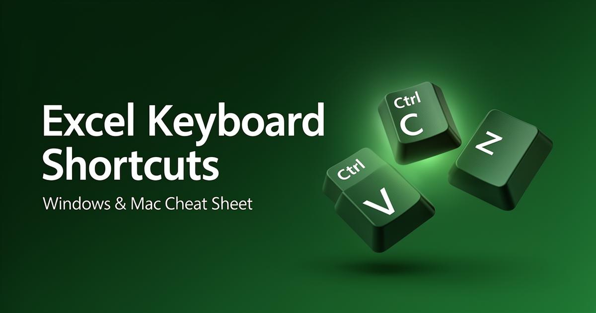 Excel Shortcuts & Hotkeys Cheat Sheet 2025 | XLShortcuts